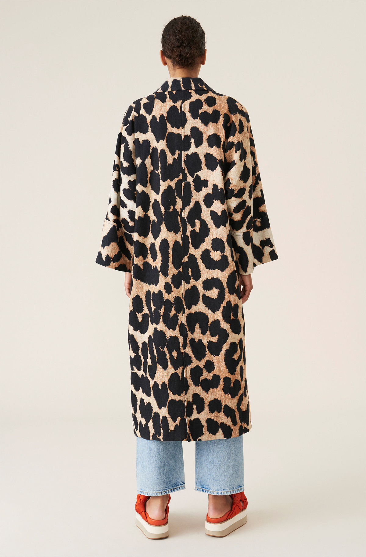 Ganni Lightweight Coat - Maxi Leopard print | Garmentory