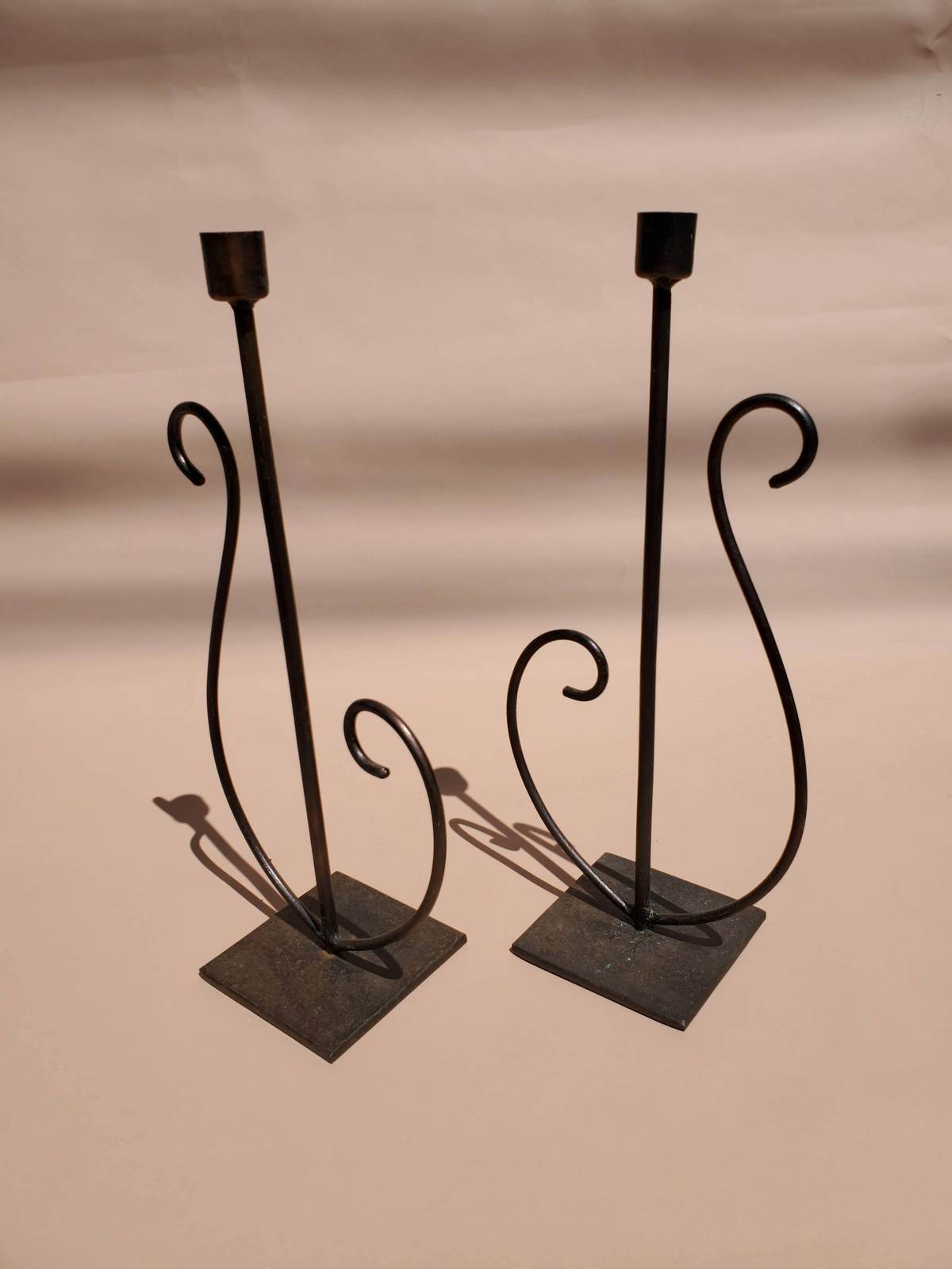 Vintage Wrought Iron Candlesticks - black | Garmentory