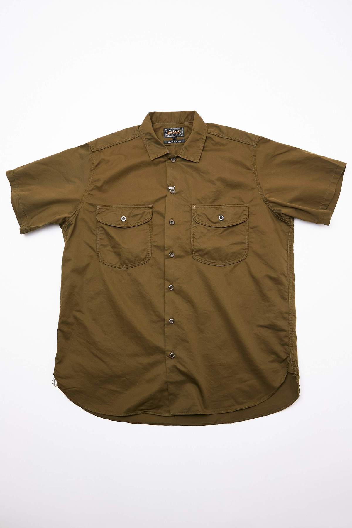 Beams Plus Short Sleeve Work Twill Shirt - Olive | Garmentory