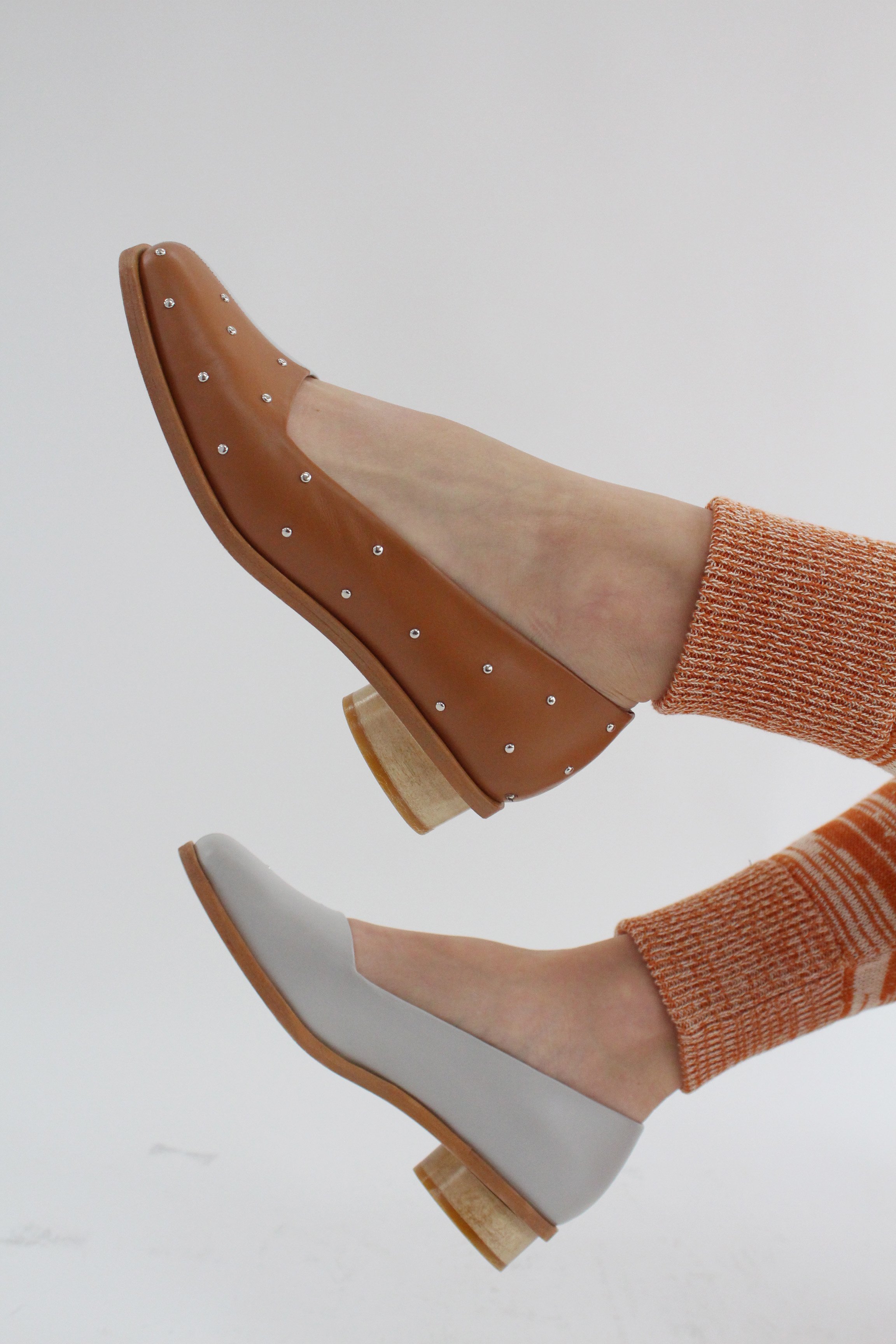 Beklina Pinto Pumps - Grey/Dry Clay | Garmentory