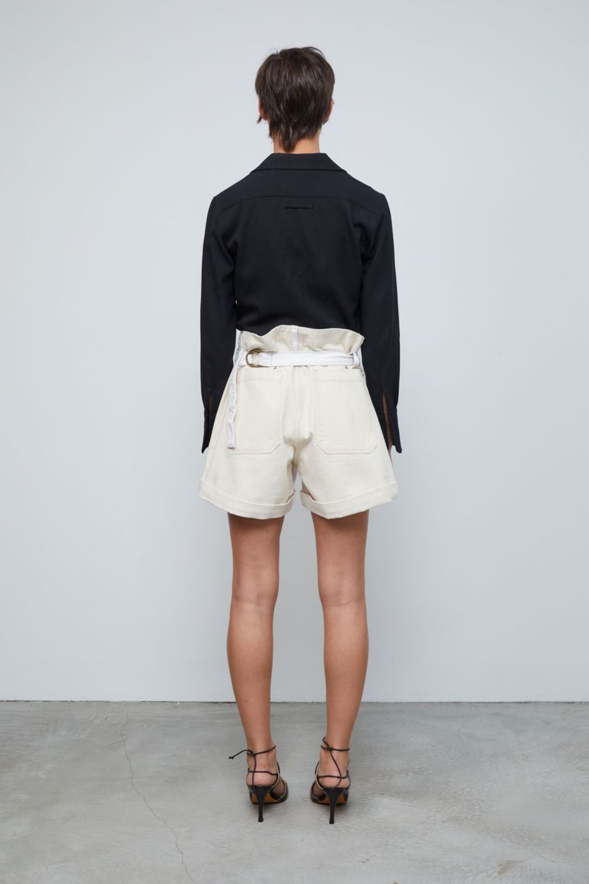 B Sides Cinch Waist Halfsie Short - Tile White/Clair | Garmentory