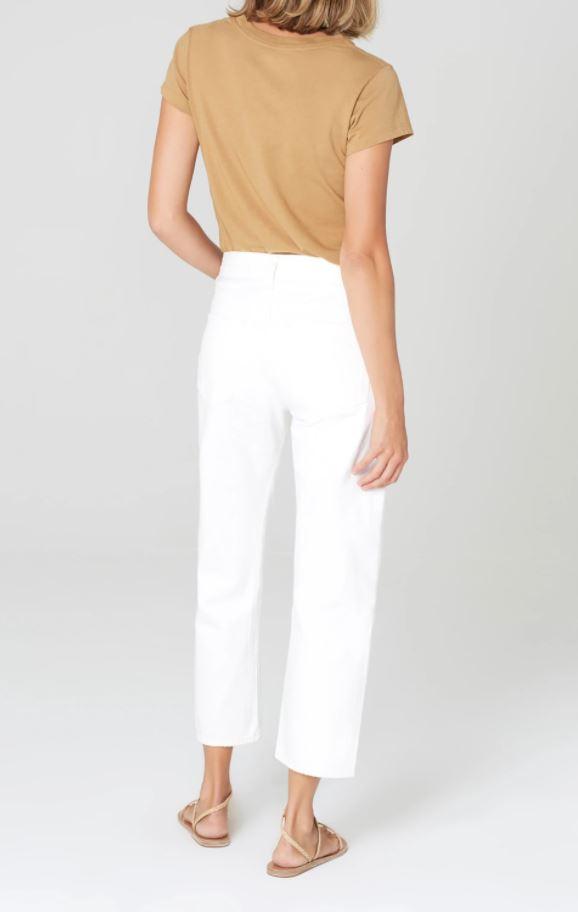 Citizens of Humanity Emery Crop Relaxed Straight Jeans - Chalk | Garmentory