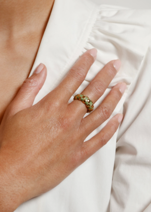 Gold/Green Libby Ring | Garmentory