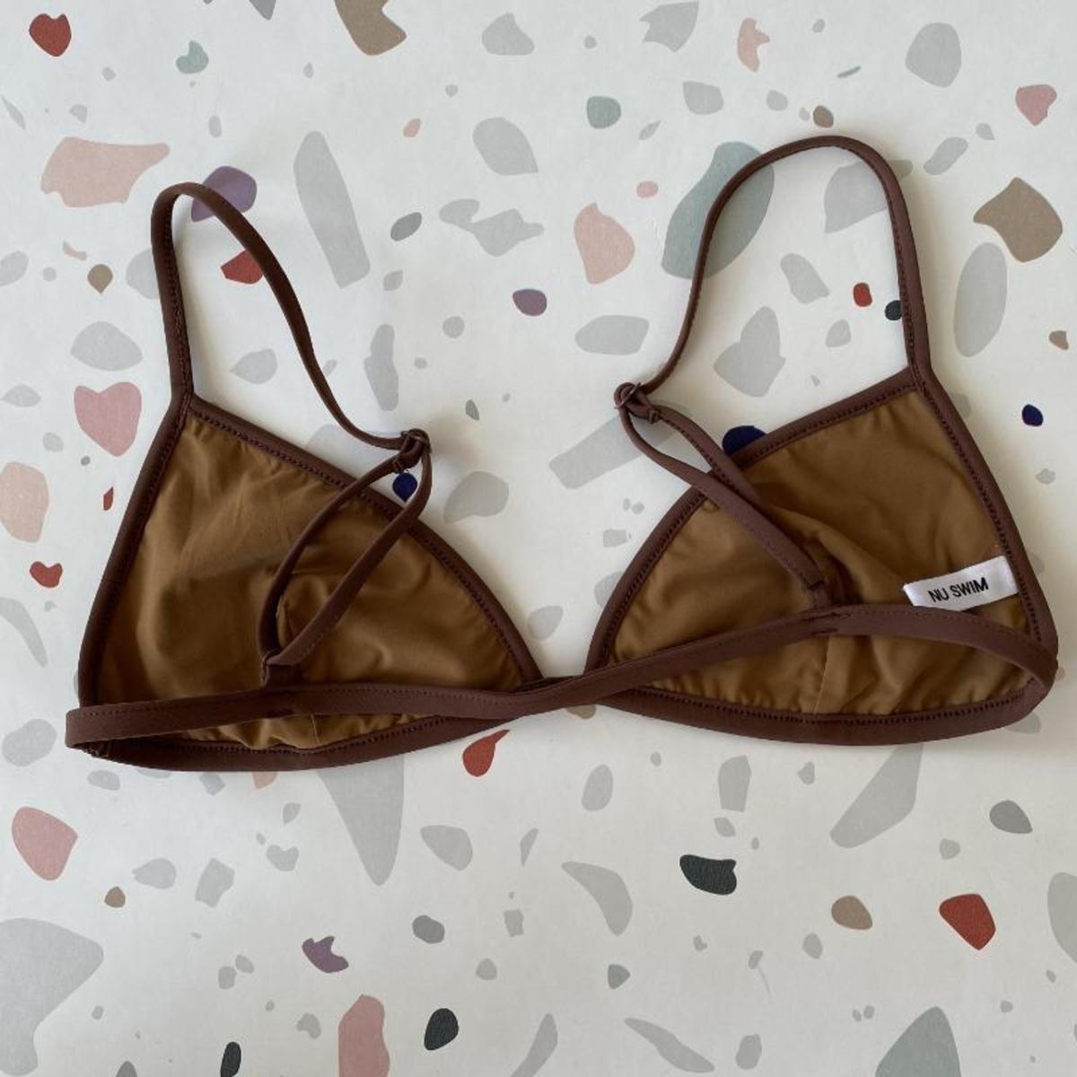 Nu Swim Yes Fixed Triangle Bikini Top - Cocoa | Garmentory