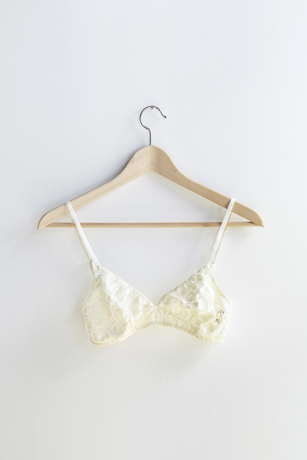 Laura Urbinati Floral Macrame Triangle Bra in Off White | Garmentory