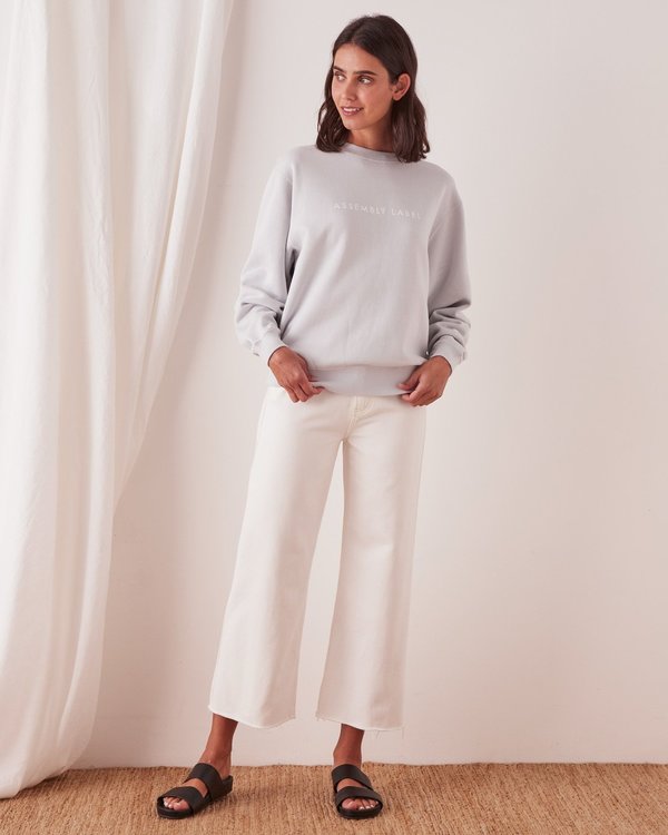 Assembly Label Logo Fleece SWEATER - Seamist/White | Garmentory