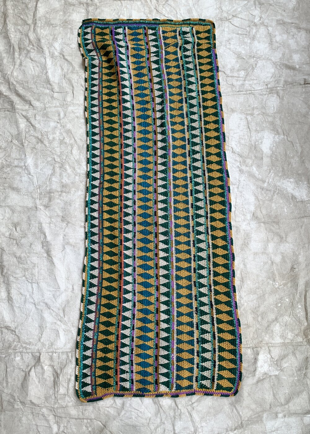 Vintage Orlon Hand Knit Argyle Textile | Garmentory