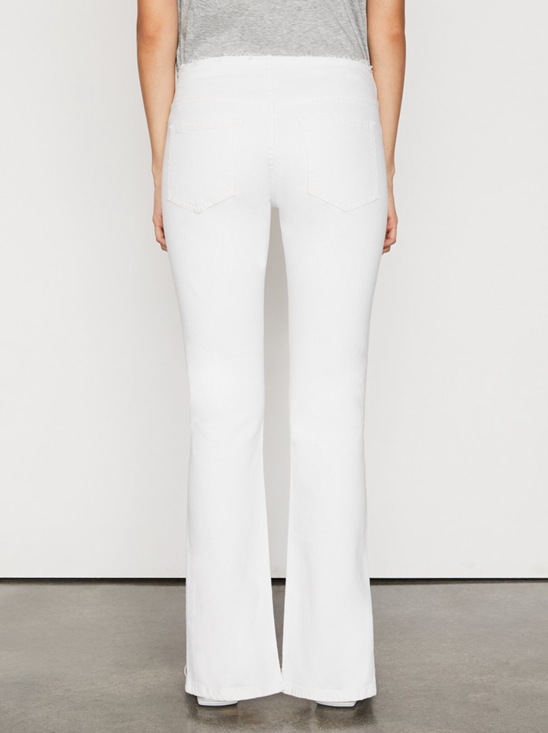 FRAME Denim Cut Off Waist Mini Boot Slit Jeans - White | Garmentory
