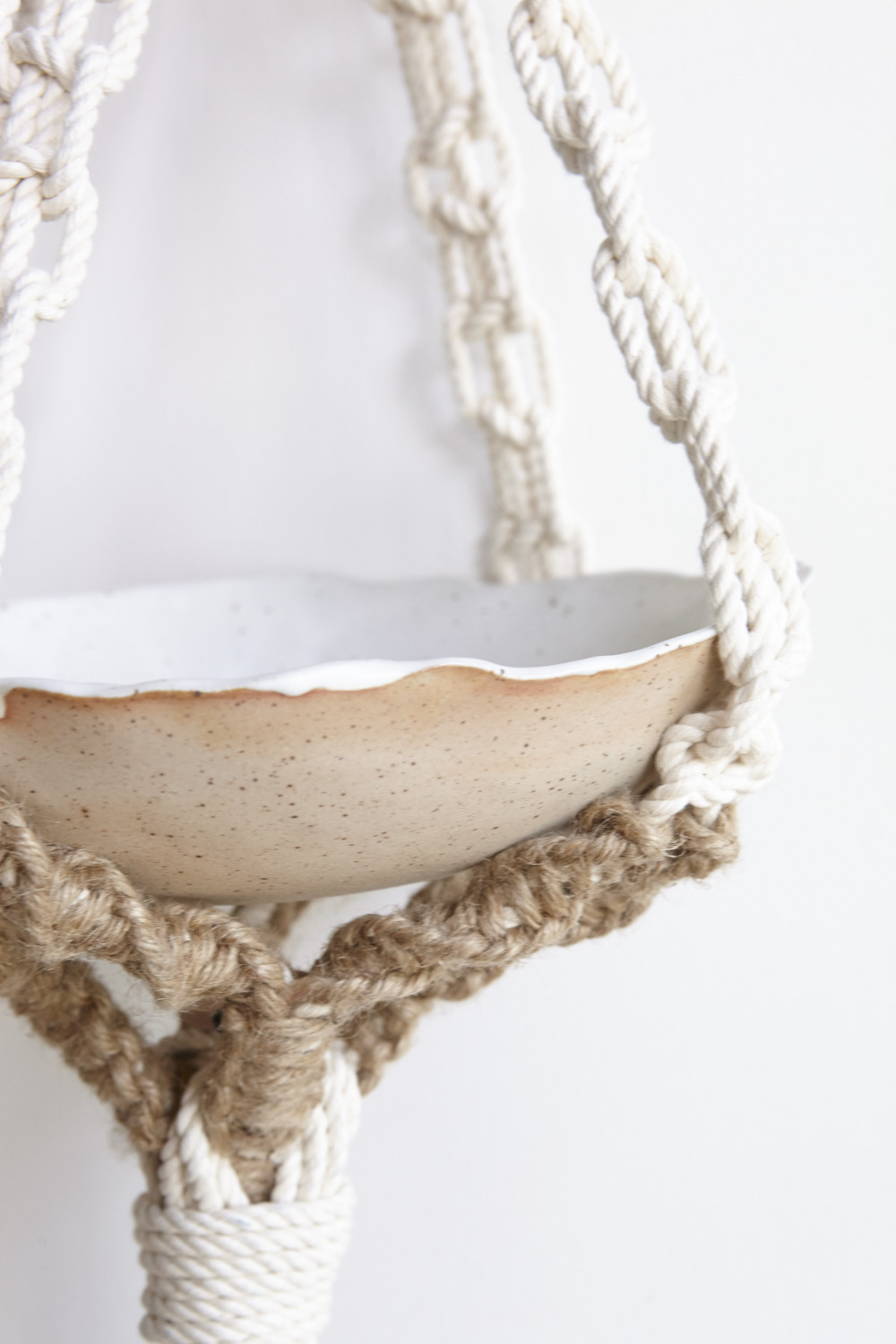 KKIBO x Mt Washington Large Macrame Rope Hanging Bowl / Planter in ...