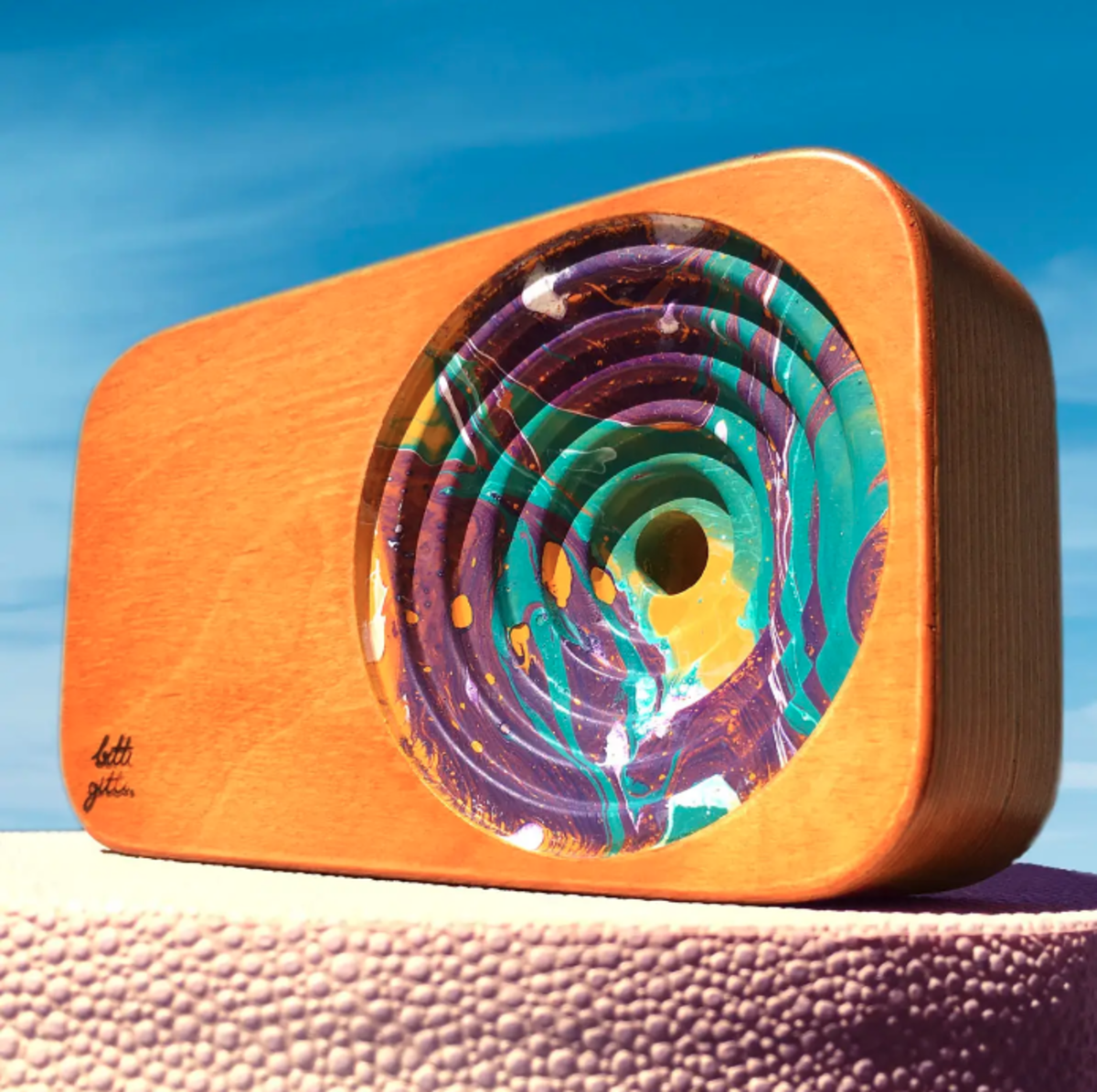 Bitti Gitti Design Wooden Sound System - Natural/Marble Multi | Garmentory