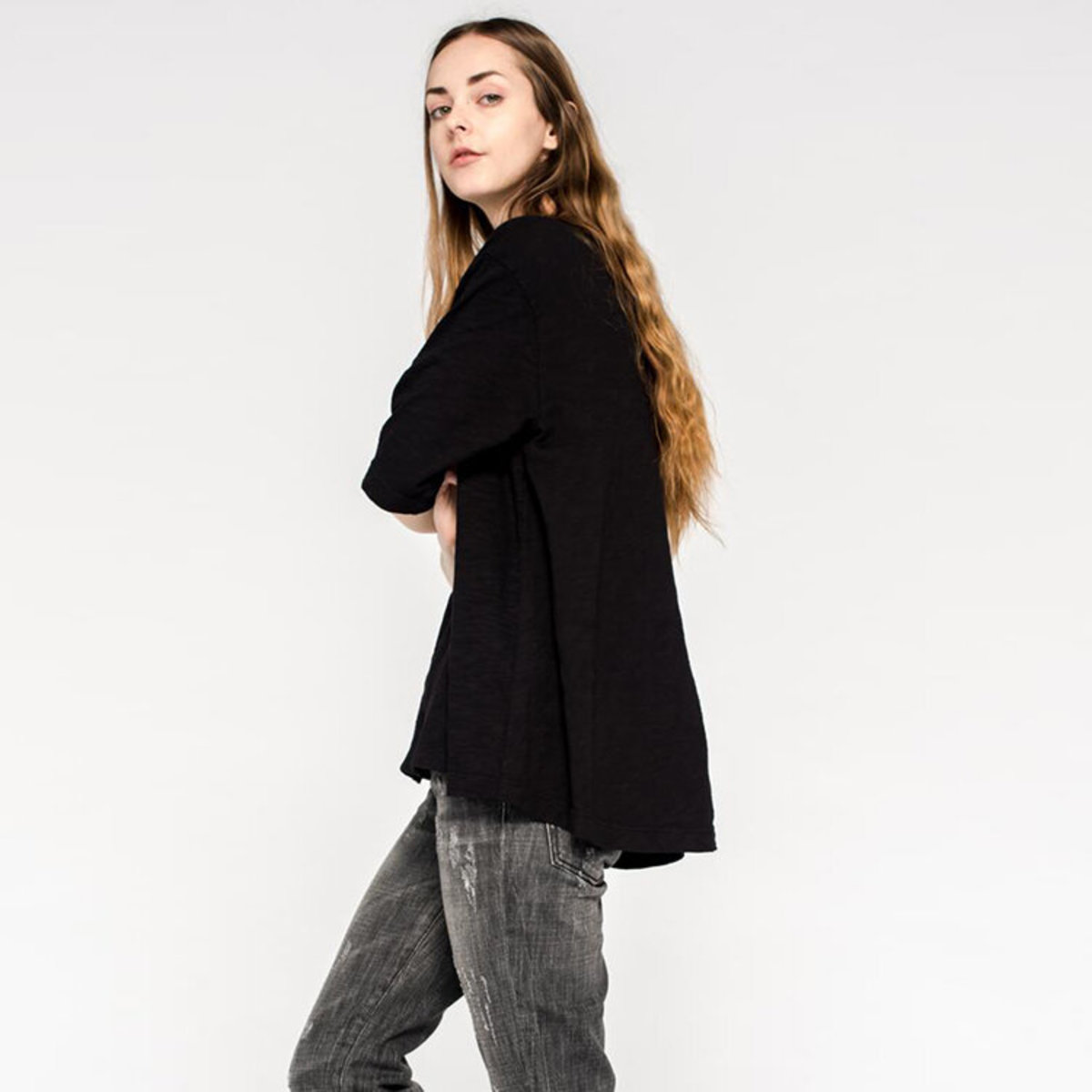 Wilt elbow sleeve trapeze tee - black | Garmentory