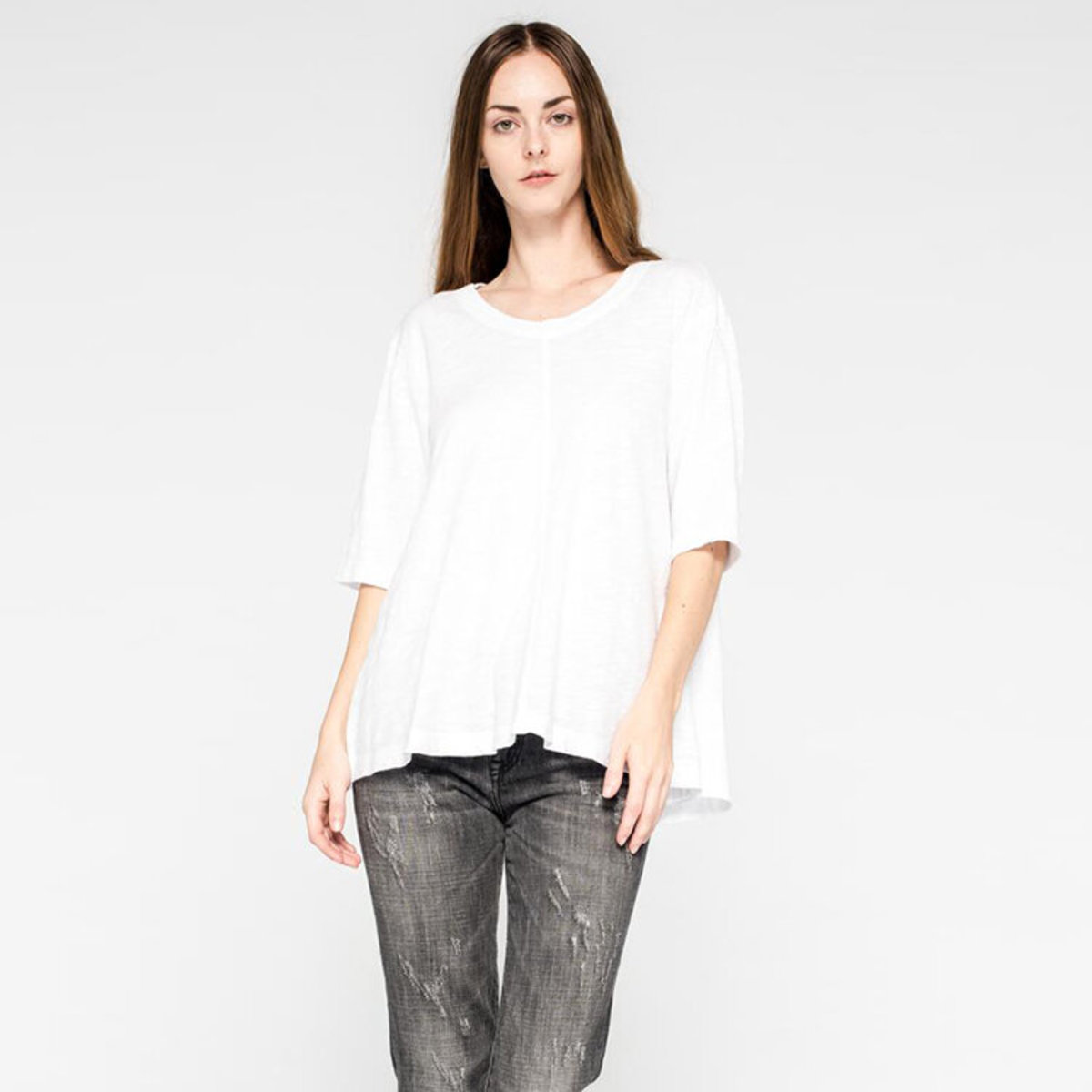 Wilt elbow sleeve trapeze tee - white | Garmentory