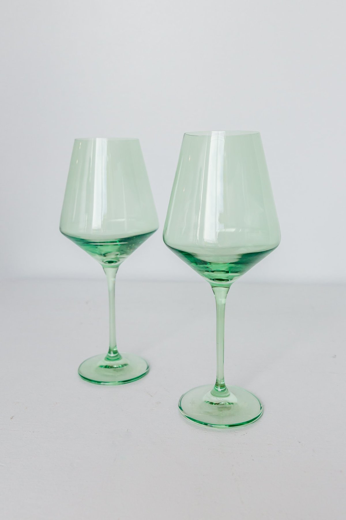 Estelle Colored Glass Wine Glasses - Mint Green | Garmentory