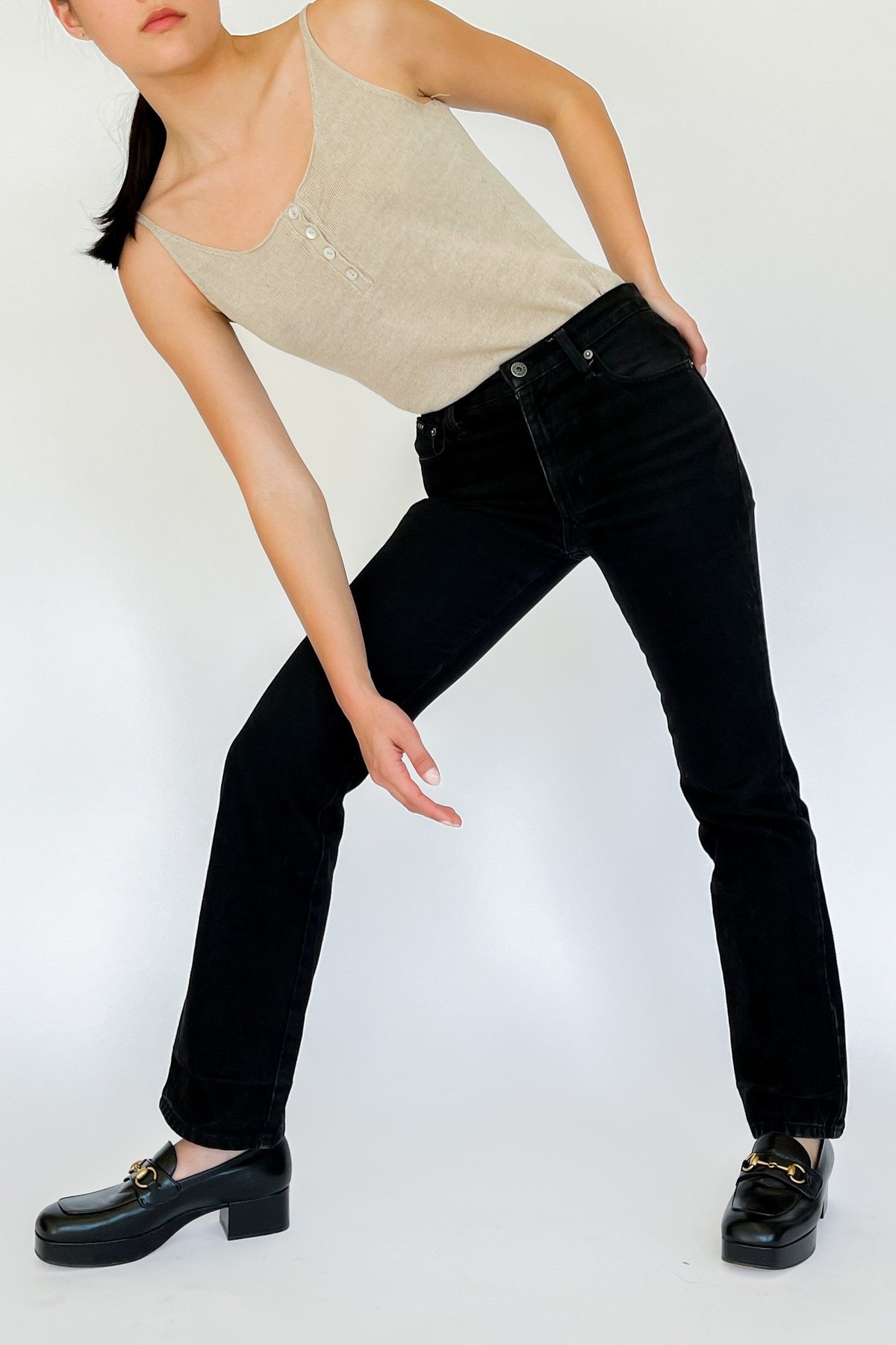 Vintage Baby Flare Denim - black | Garmentory