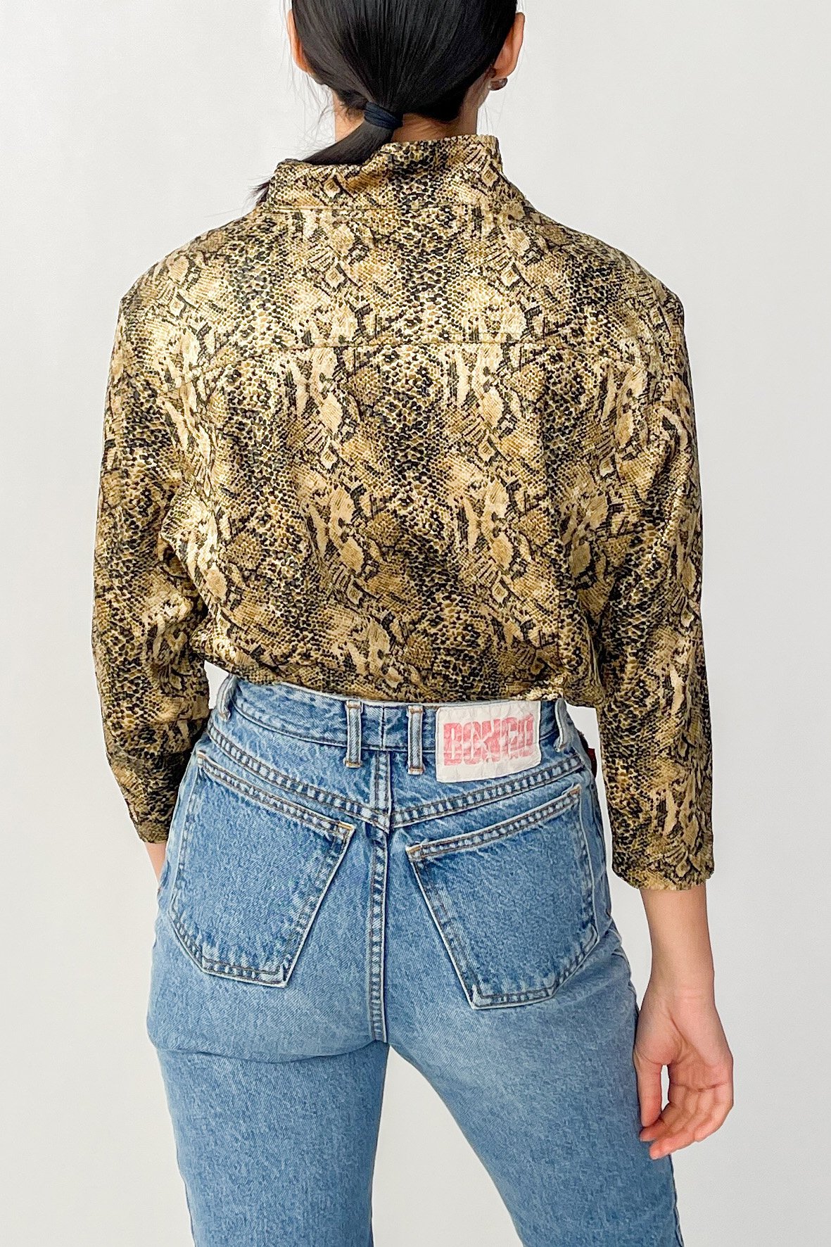Vintage Velvet Zipper Top - Snake Print | Garmentory