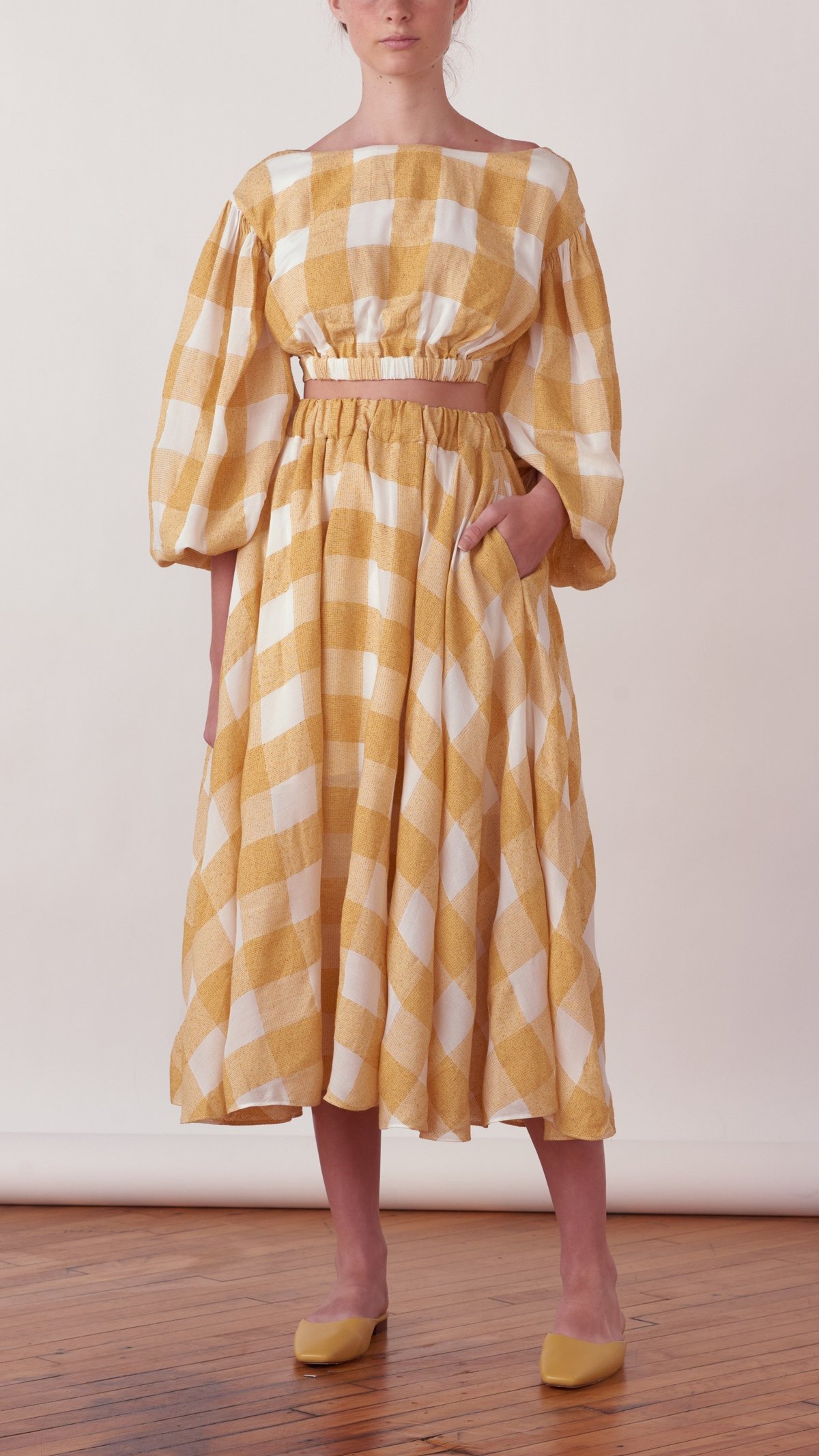 acler Sutherland Top - Canary Check | Garmentory