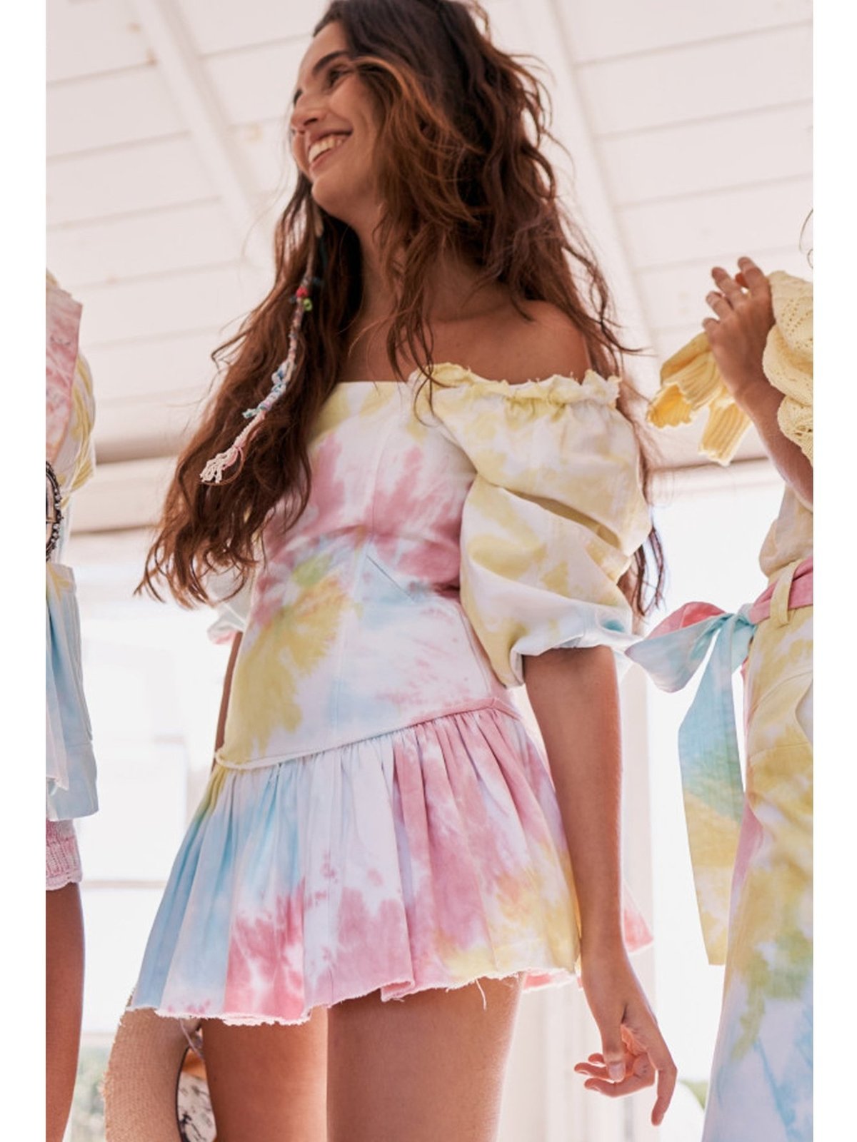 LoveShackFancy Chai Mini Dress - Rainbow Radial Tie Dye | Garmentory