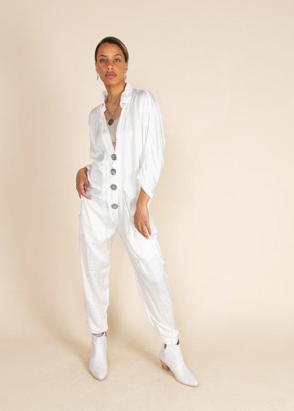 Jaga Residency Button Front Jumpsuit - Powder Pink | Garmentory