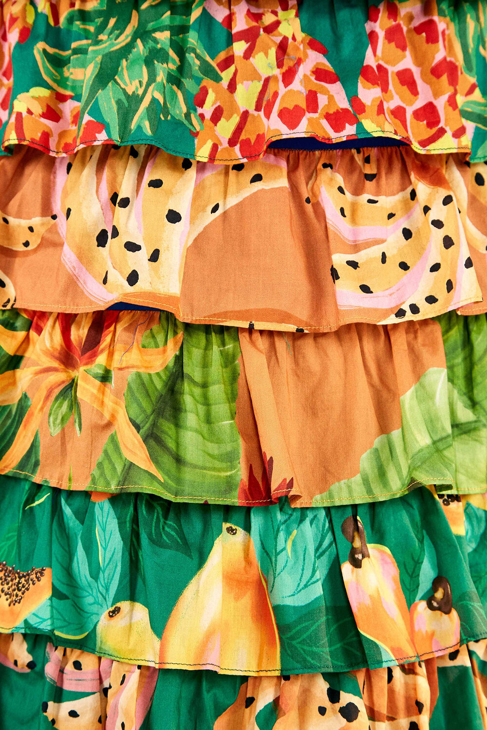 Farm Rio Mixed Prints Layered Midi Skirt - multi | Garmentory