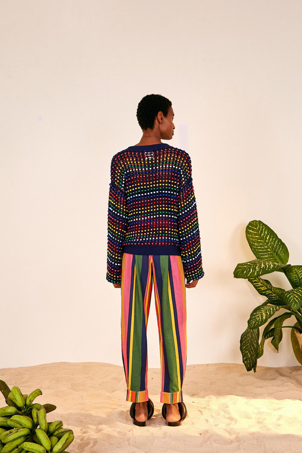 Farm Rio Beaded Crochet Sweater - multi | Garmentory