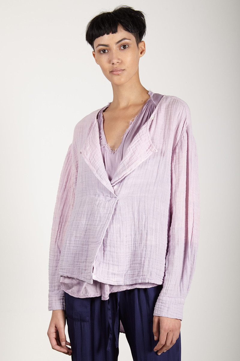 Raquel Allegra LILAC GAUZE BOXY DAY BLOUSE | Garmentory