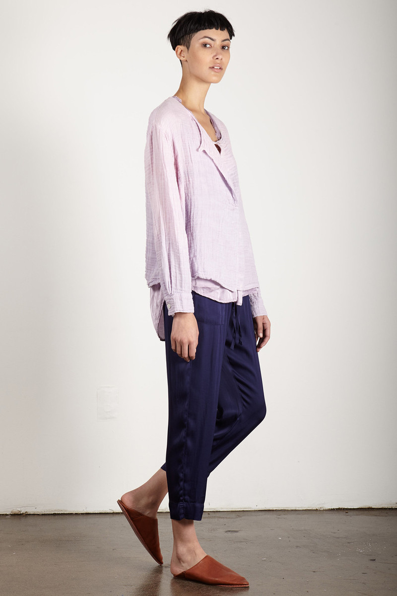 Raquel Allegra LILAC GAUZE BOXY DAY BLOUSE | Garmentory