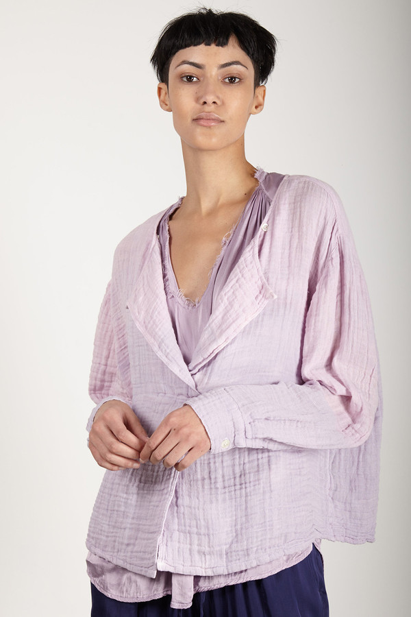 Raquel Allegra LILAC GAUZE BOXY DAY BLOUSE | Garmentory
