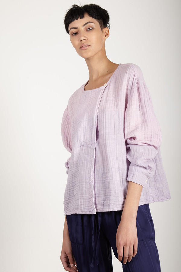 Raquel Allegra LILAC GAUZE BOXY DAY BLOUSE | Garmentory