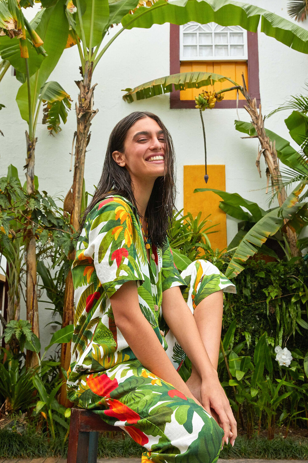 Farm Rio Jumpsuit - White/Cocoa Forest | Garmentory