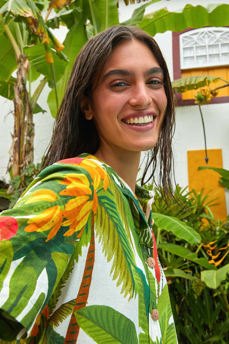 Farm Rio Jumpsuit - White/Cocoa Forest | Garmentory