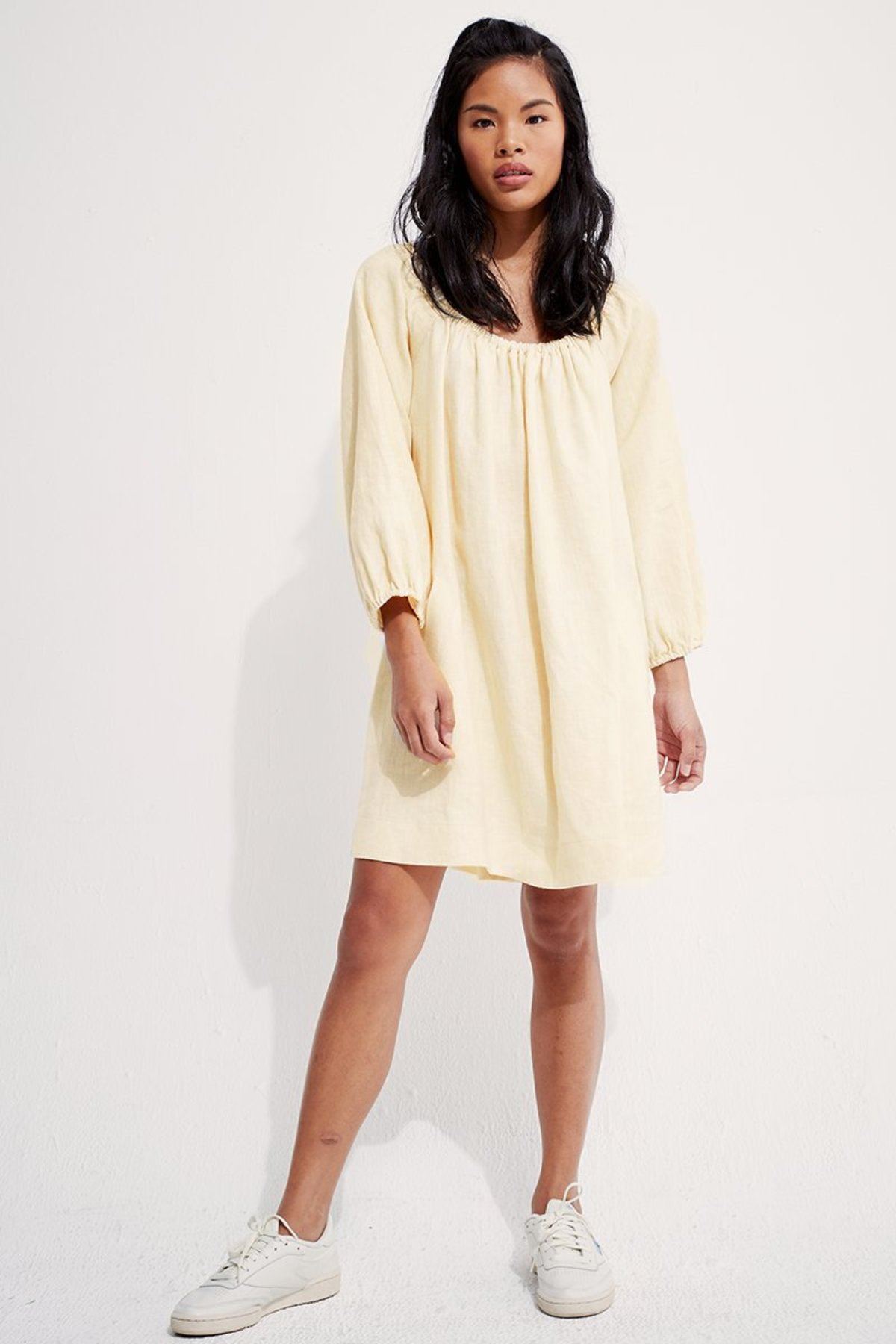 back beat rags Linen Rory Dress - Creme | Garmentory