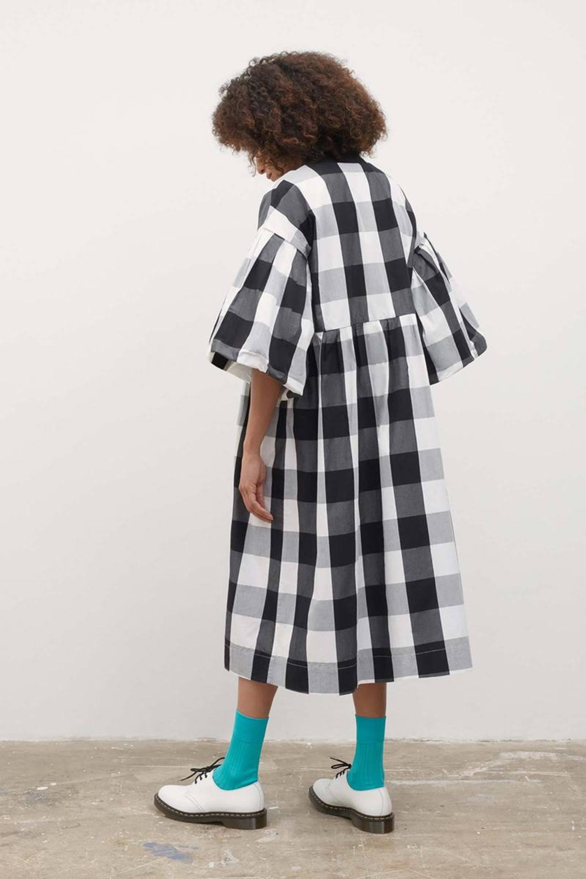 Kowtow Yoshi Dress - Black/White Check | Garmentory
