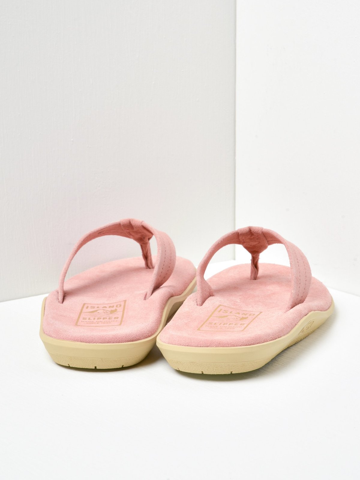 ISLAND SLIPPER CLASSIC SUEDE SLIDE - PINK | Garmentory