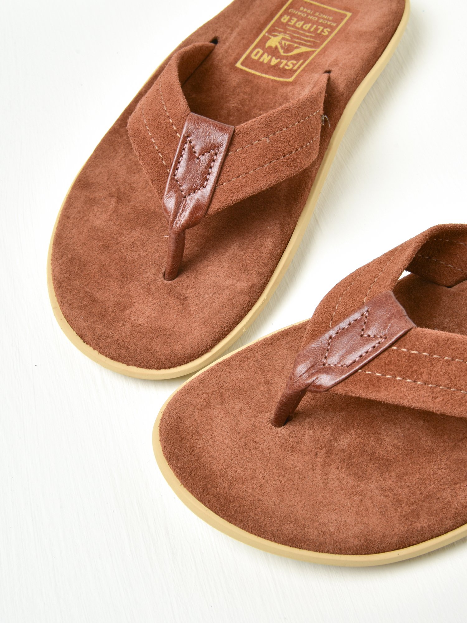 ISLAND SLIPPER CLASSIC ULTIMATE SUEDE SLIDES - PEANUT | Garmentory