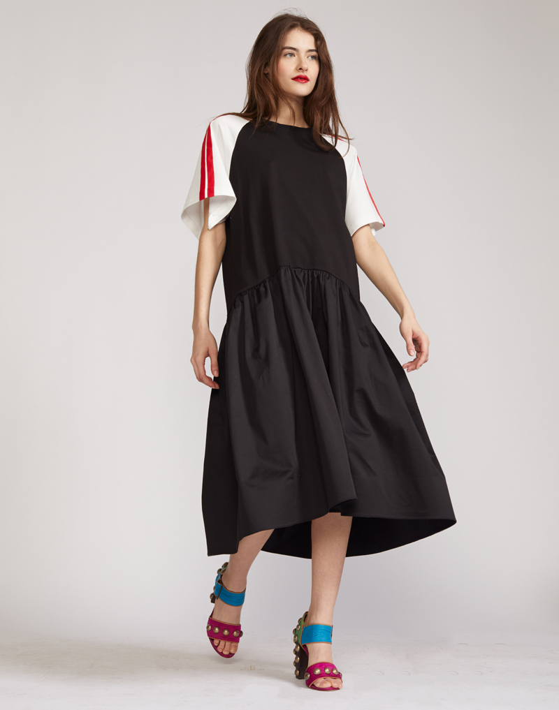 Cynthia Rowley Double Stripe Tee Dress - Red Stripe | Garmentory