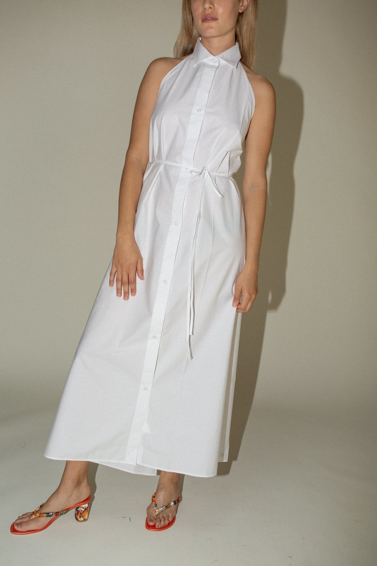 Baserange Apron Shirt Dress - White | Garmentory