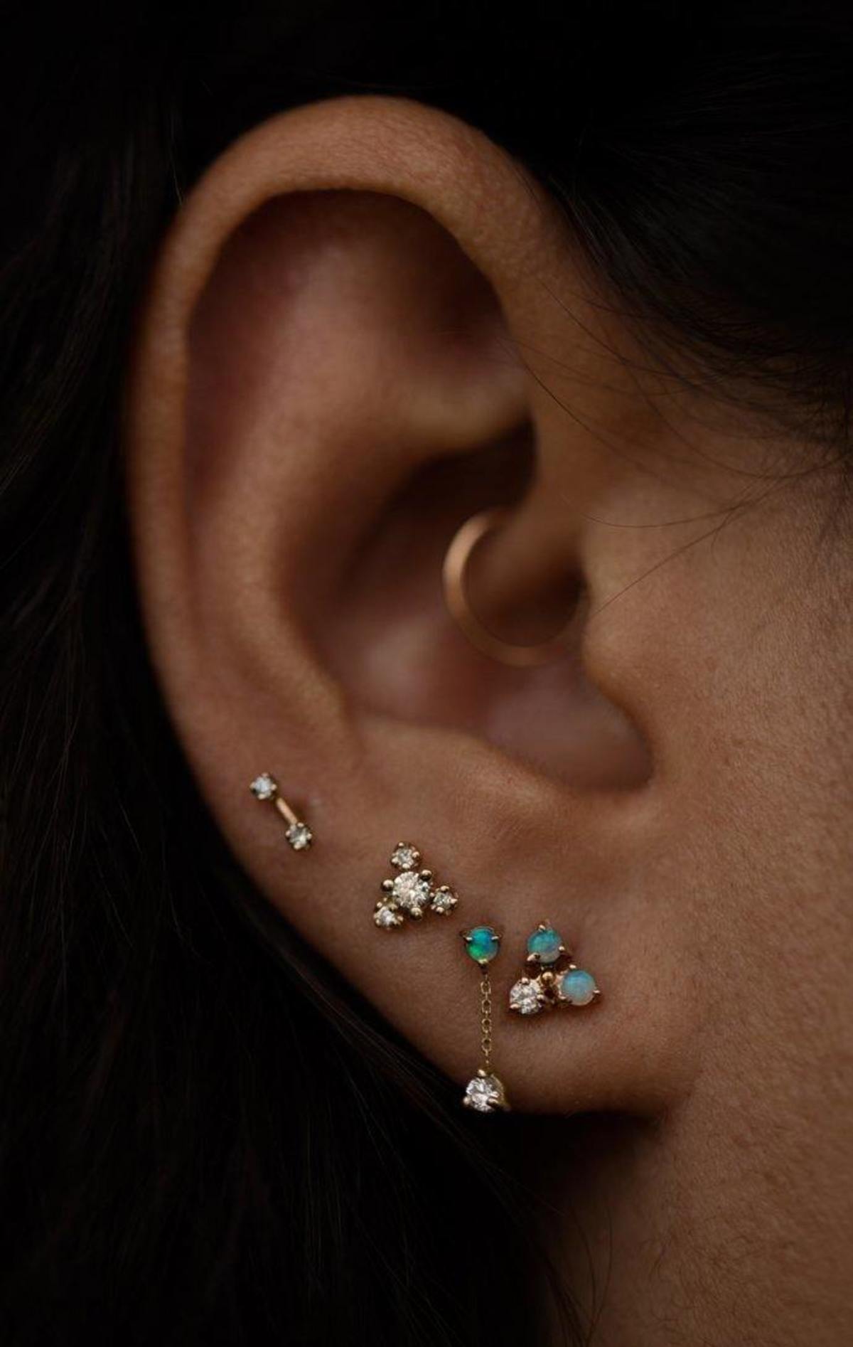 WWAKE Dimple Bar Earring - 10KT Gold | Garmentory