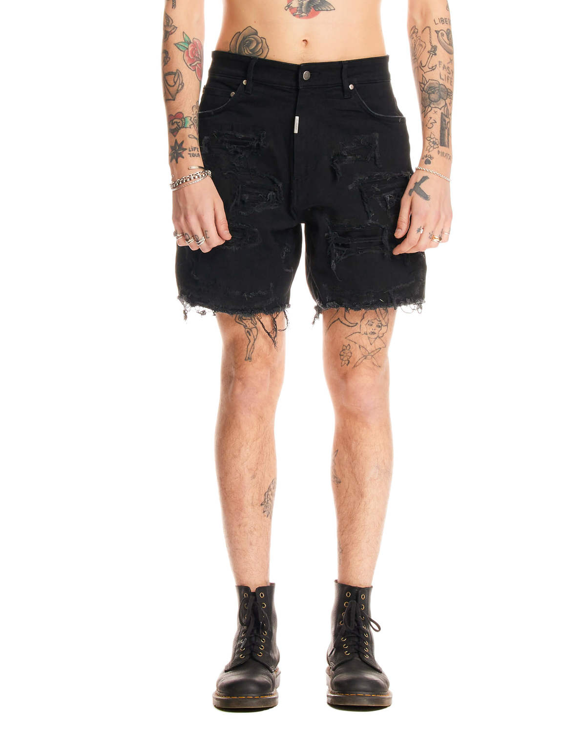 Represent Shredded Denim Shorts | Garmentory