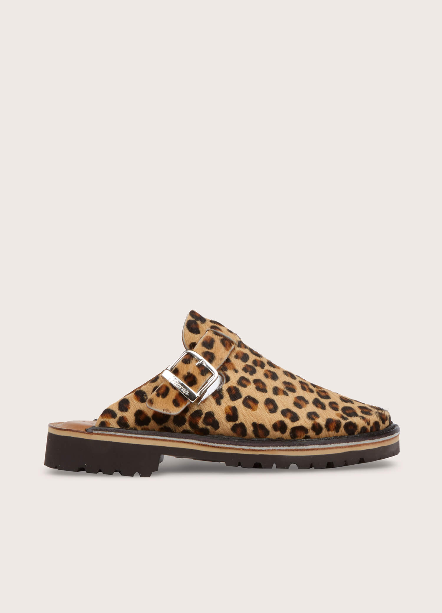 Fracap x YMC Calfskin Pony Hair Mules - Leopard Print | Garmentory