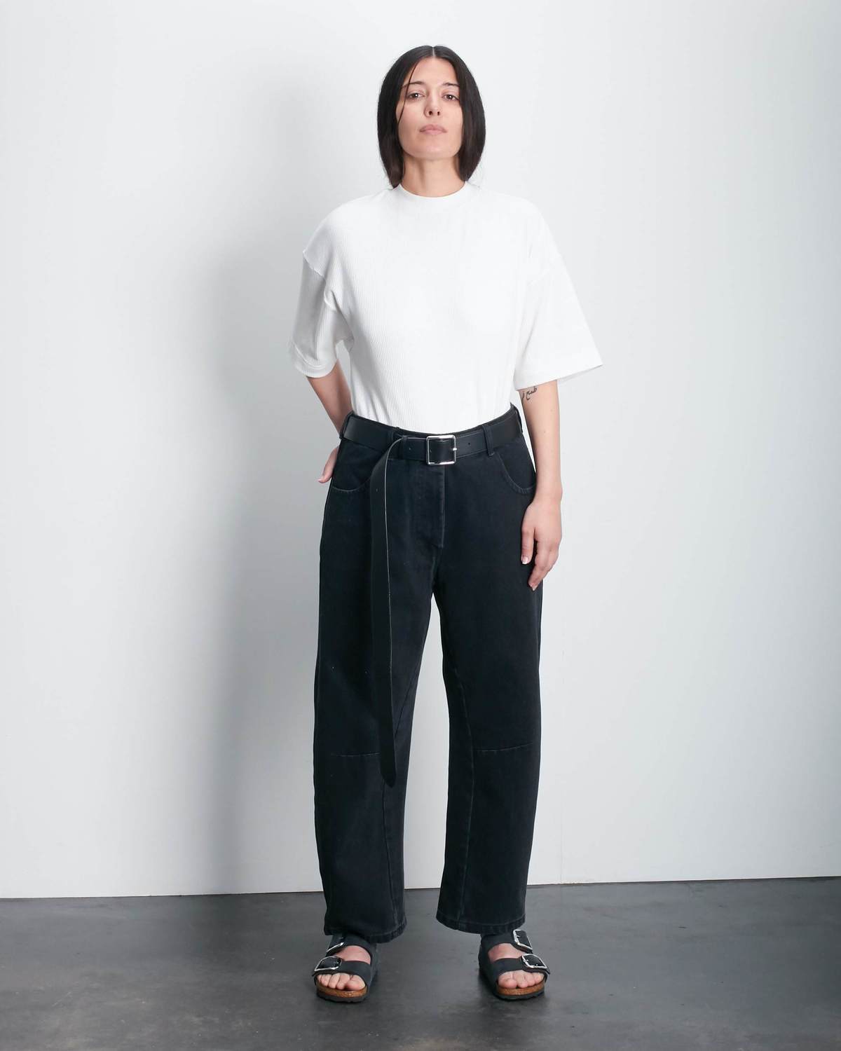 Roucha Tawn Rib Jersey Mock Neck T Shirt | Garmentory