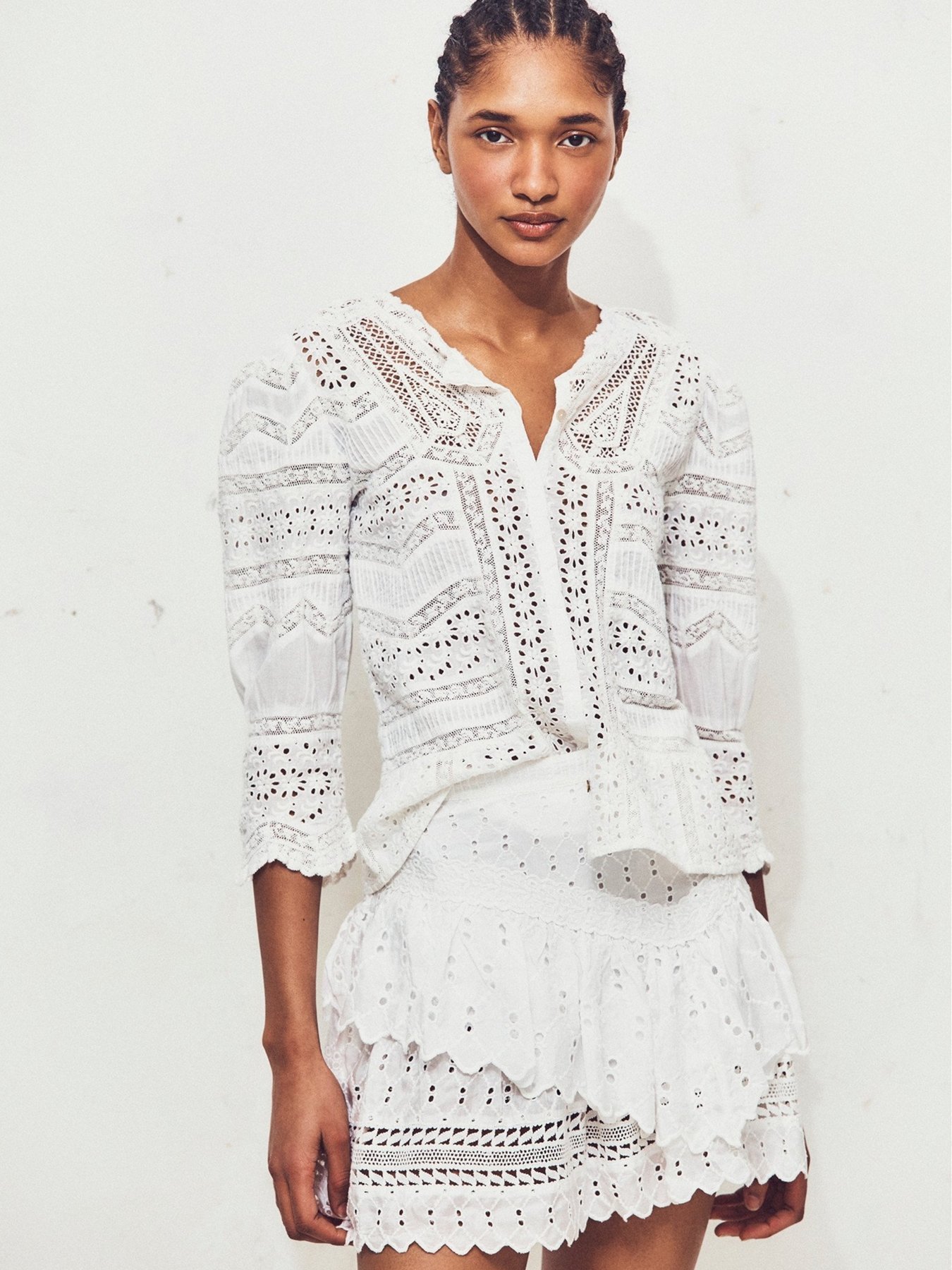LoveShackFancy Draper Blouse - True White | Garmentory