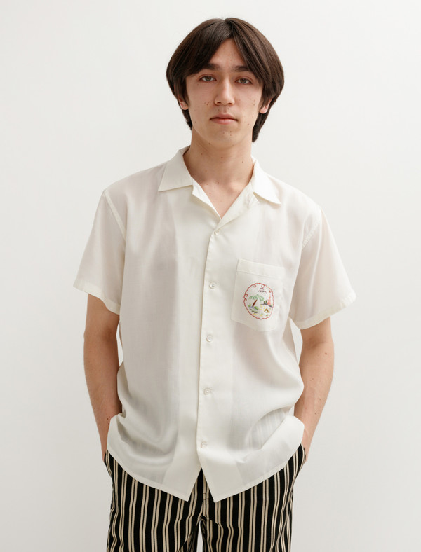 Bode Shirt Embroidery Ivory | Garmentory
