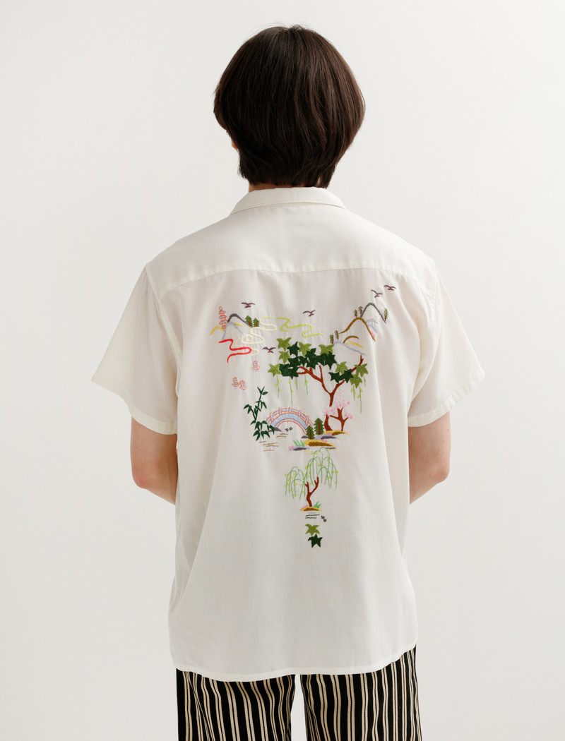 Bode Shirt Embroidery Ivory | Garmentory