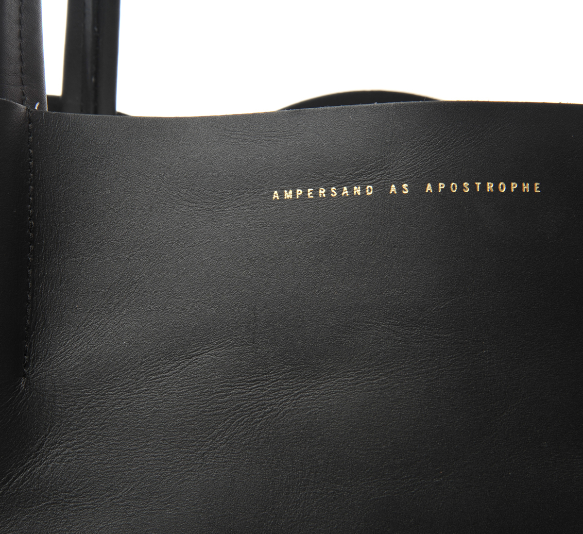 Ampersand as Apostrophe Black Stiff Sideways Tote | Garmentory