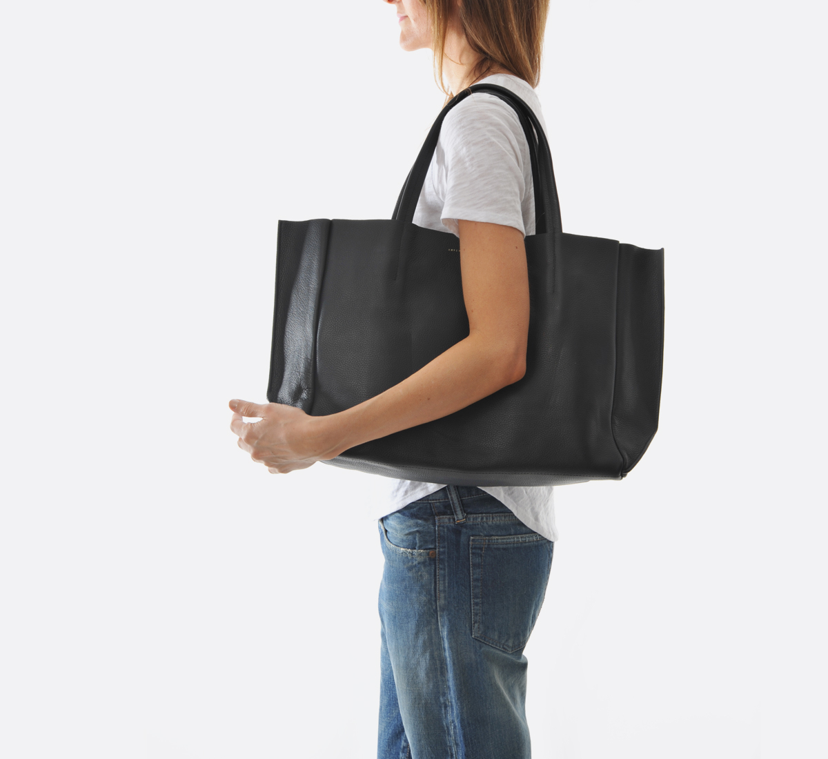 Ampersand as Apostrophe Black Stiff Sideways Tote | Garmentory