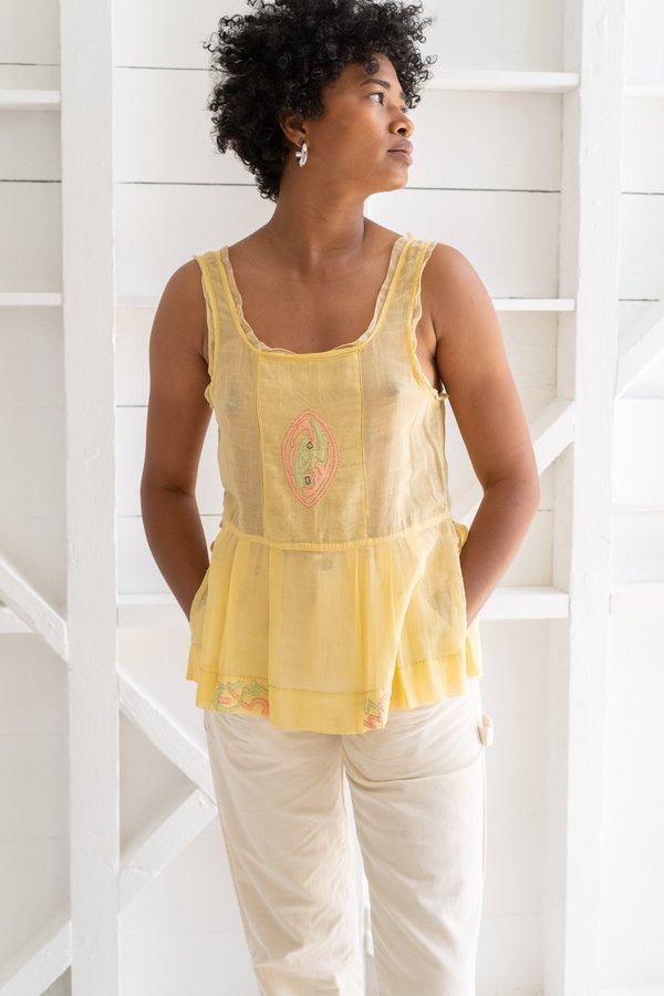 Vintage 1920's TANK - LEMON YELLOW | Garmentory