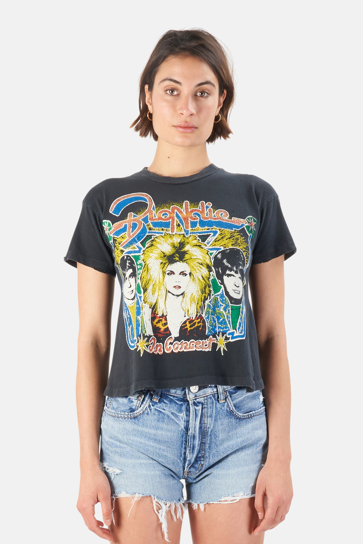 MadeWorn Rock Blondie Atomic Crop T-Shirt - Coal Pigment | Garmentory