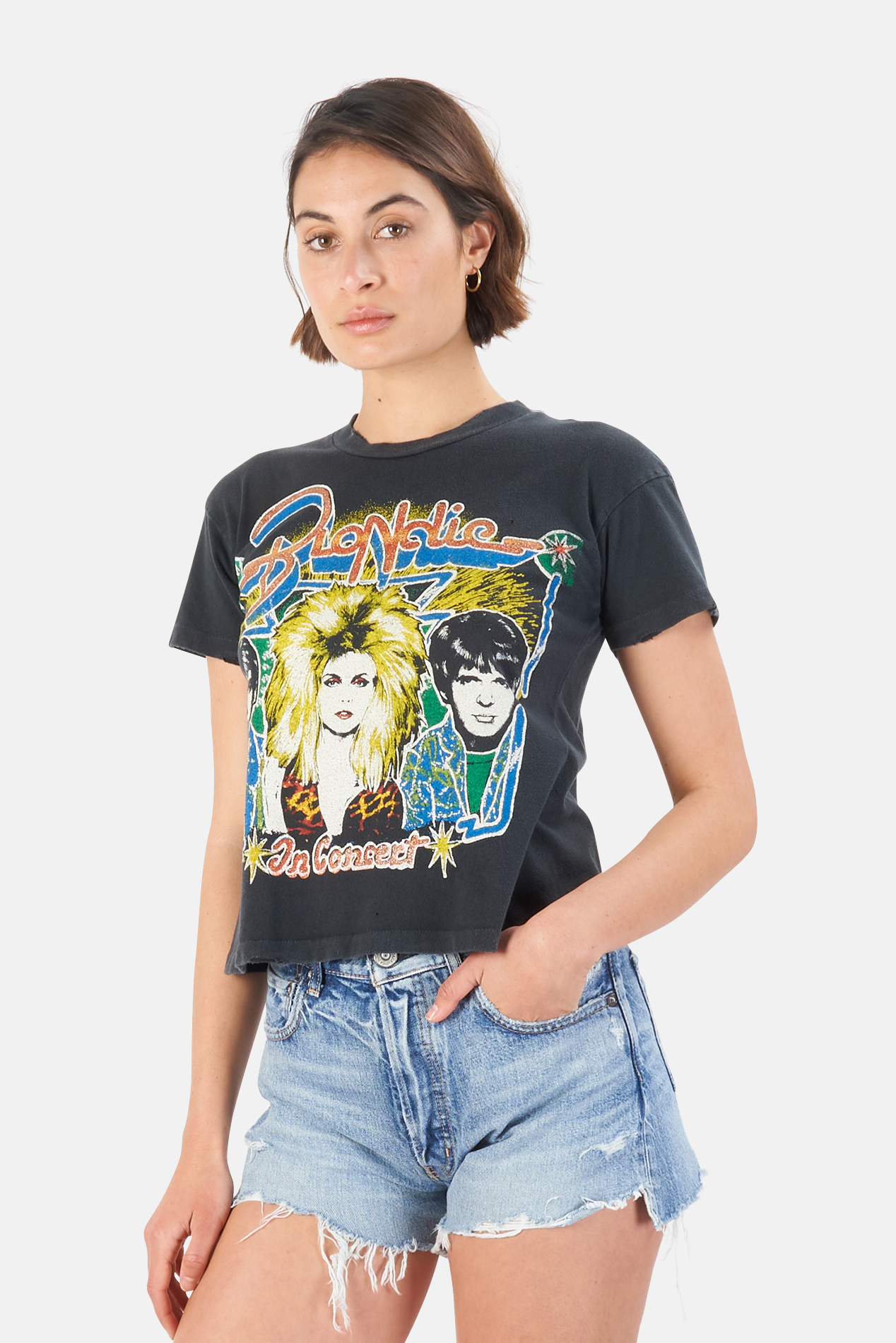 MadeWorn Rock Blondie Atomic Crop T-Shirt - Coal Pigment | Garmentory