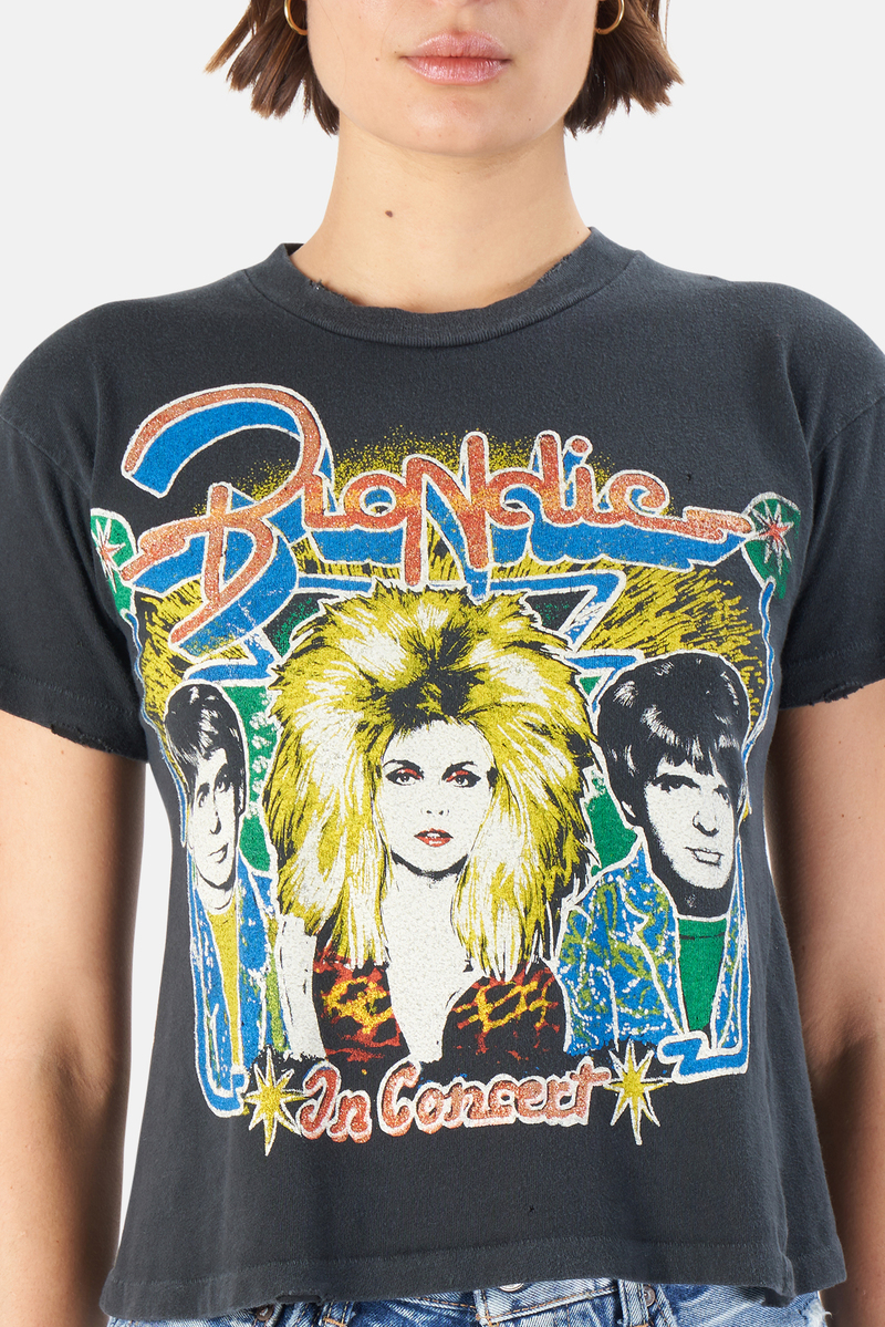 MadeWorn Rock Blondie Atomic Crop T-Shirt - Coal Pigment | Garmentory