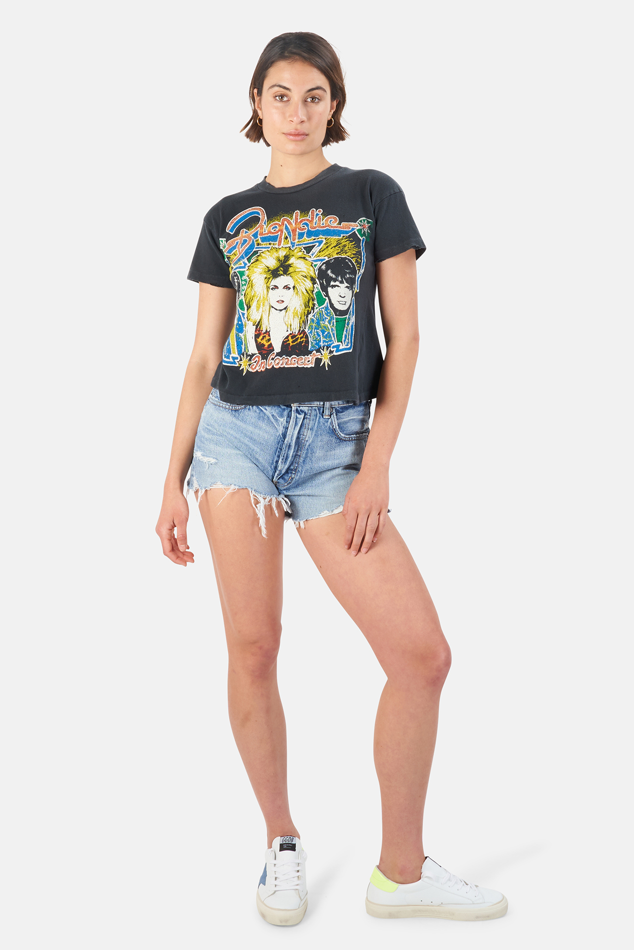 MadeWorn Rock Blondie Atomic Crop T-Shirt - Coal Pigment | Garmentory